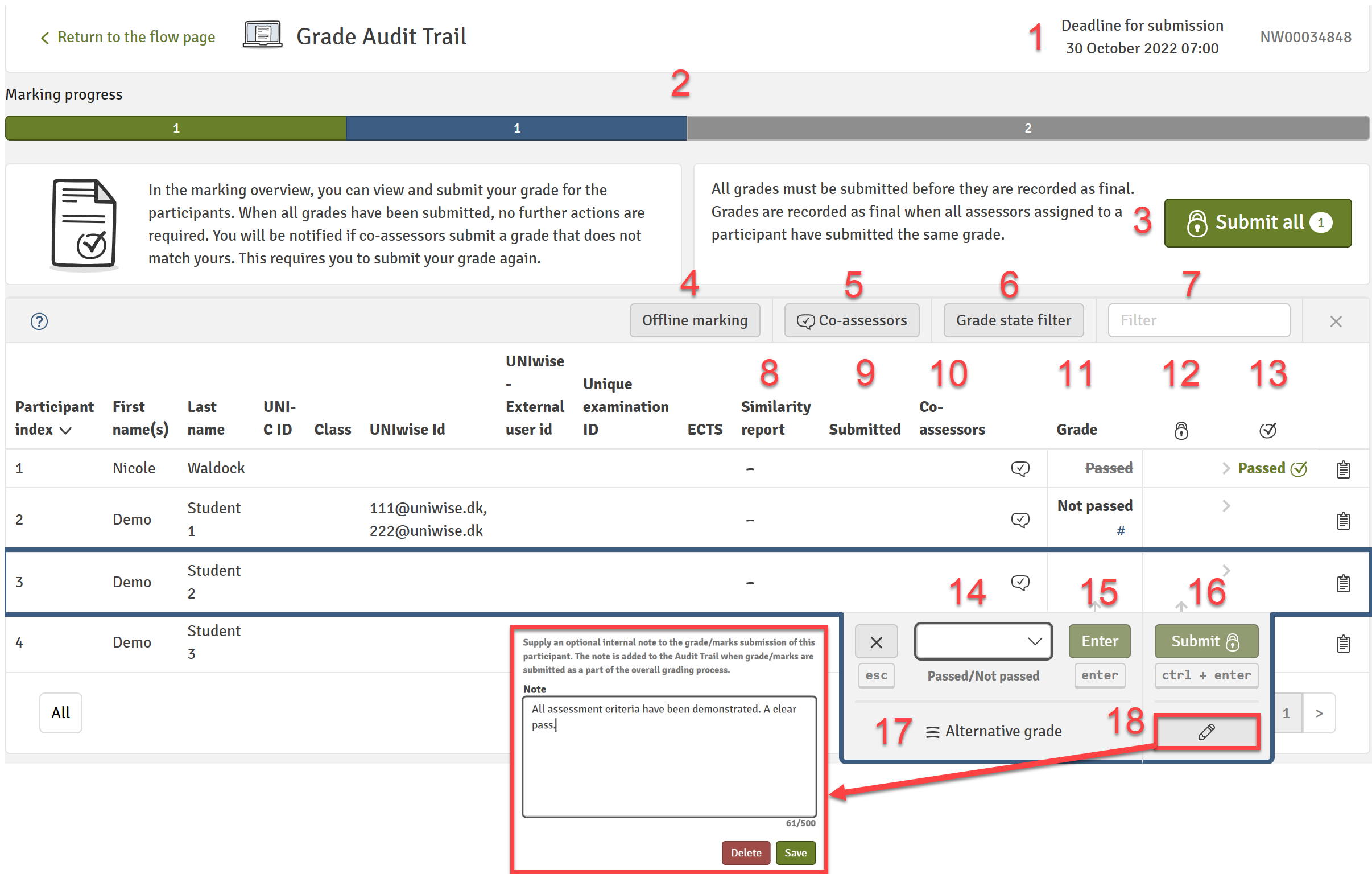 Marking Overview -Submission of Marks and Grades (Legacy)